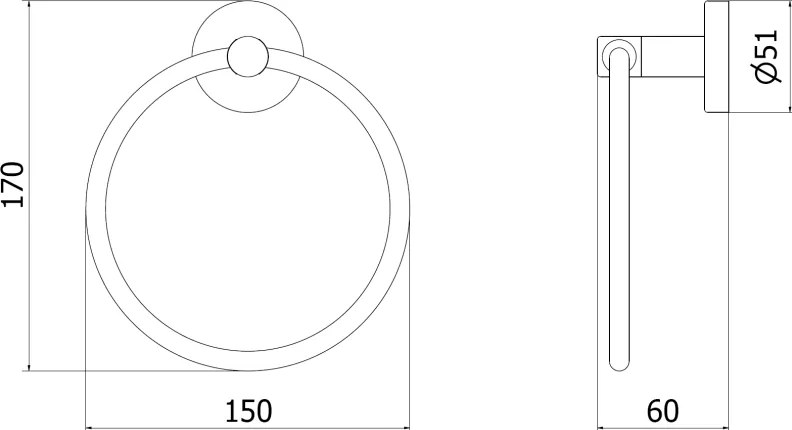 Mexen příslušenství, REMO držák na ručníky Ring, zlatá, 7050732-50