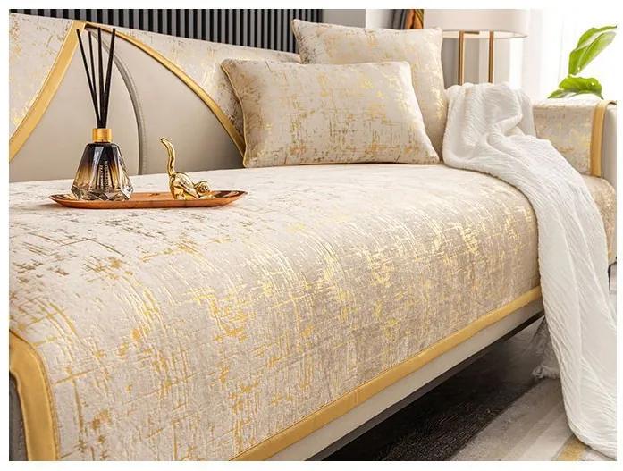Luxusní přehoz na pohovku, či křeslo se zlatým motivem (XL) Barva: A, Rozměry (cm): 110 x 160 cm