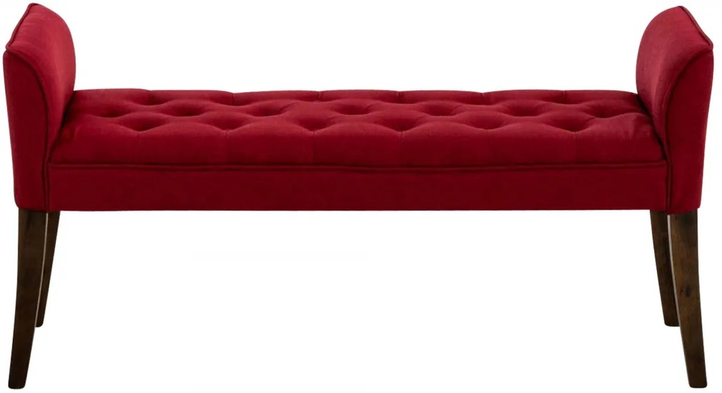 Lavice Cleopatra Chaiselongue látka, nohy antik tmavé - Červená
