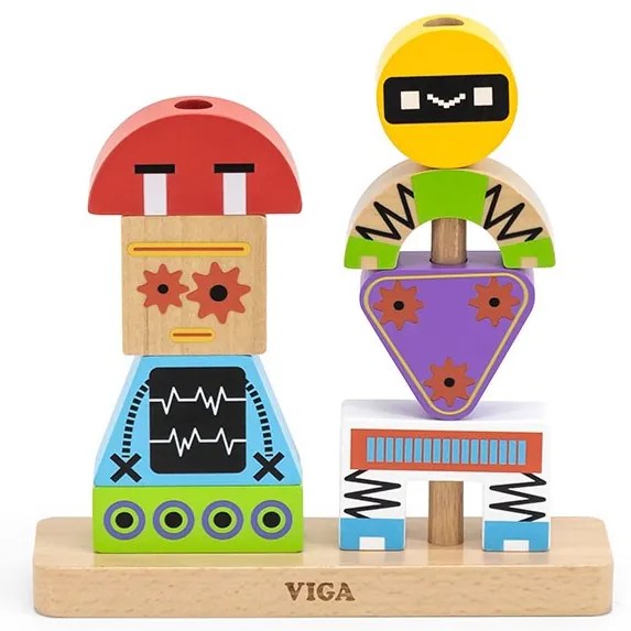 Dřevěné kostky Viga Robot Barva: multicolor