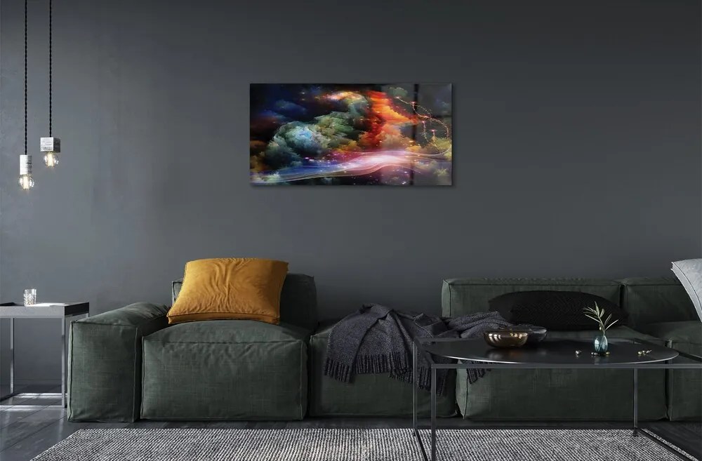 Obraz na skle Abstraktní fraktální vzory 120x60 cm
