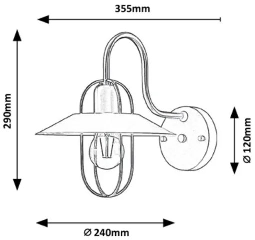 Rabalux - Nástěnné svítidlo 1xE27/40W/230V
