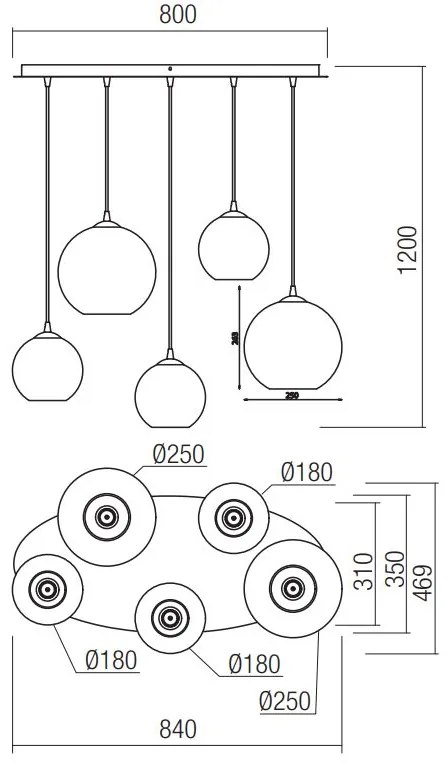 Redo Set designových závěsných svítidel Bowl Barva: Měděná