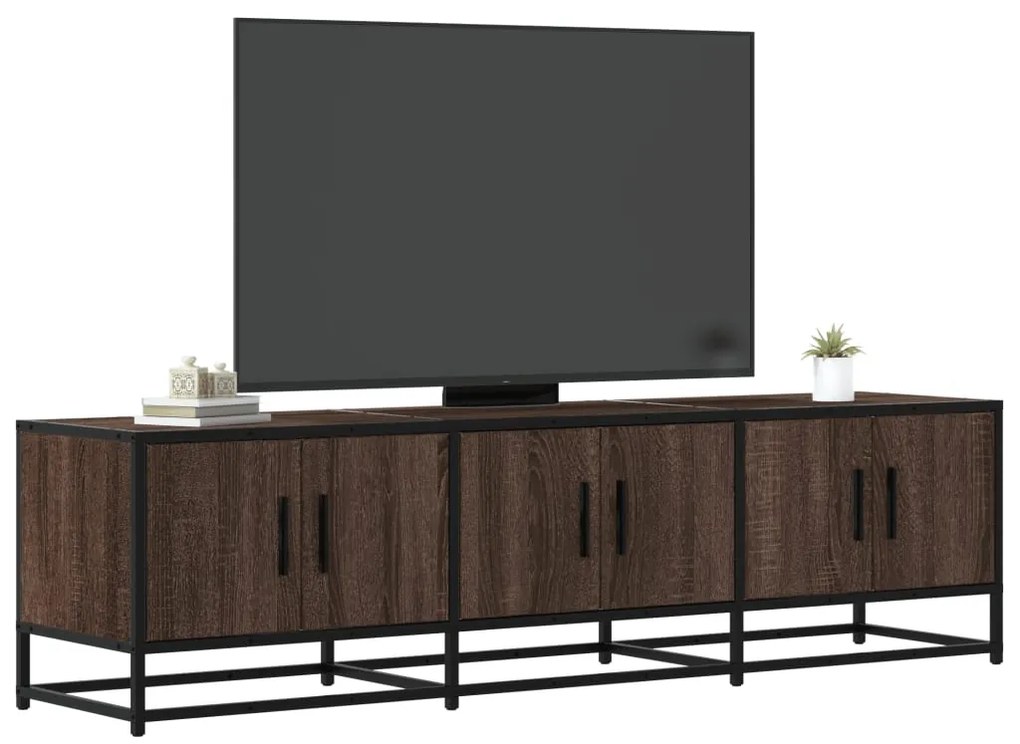 TV skříňka hnědý dub 150 x 35 x 41 cm kompozitní dřevo a kov