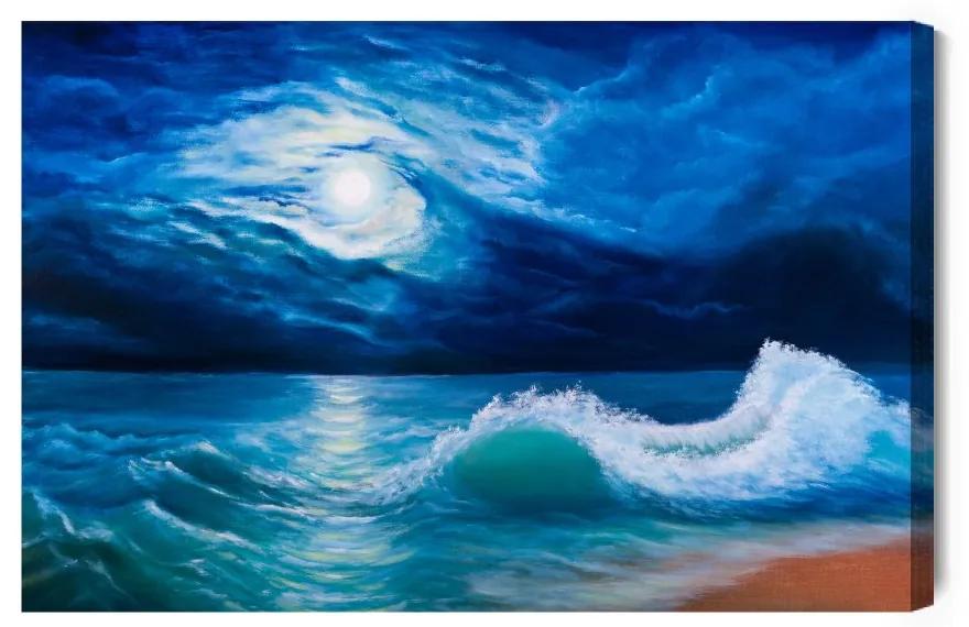 Obraz Moře V Noci Nedostatek Nedostatek Přírodní plátno 90x60