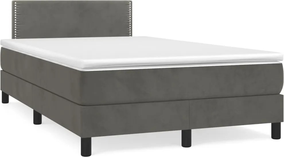 Box spring postel s matrací tmavě šedá 120 x 200 cm samet 3141234