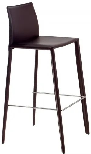 IN Designová barová židle Burmas kůže kávová