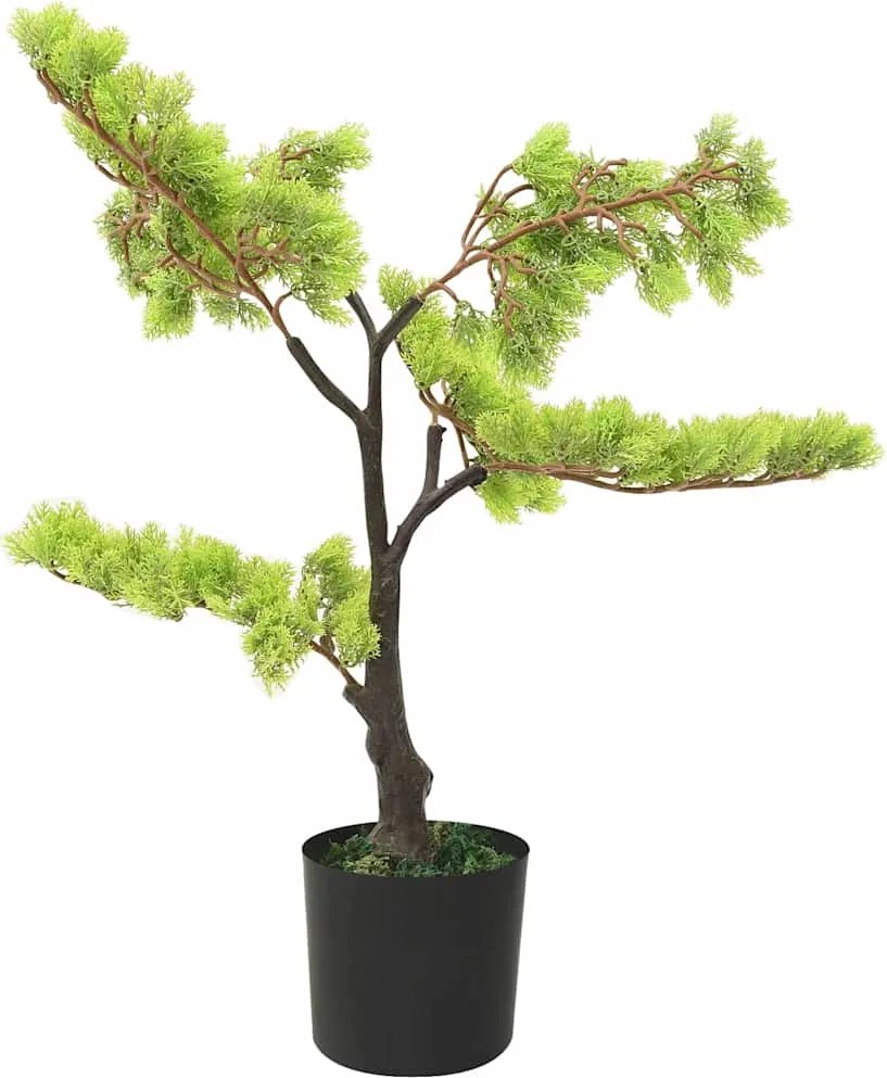 Umělá bonsaj cypřiš s květináčem 60 cm zelená 336319