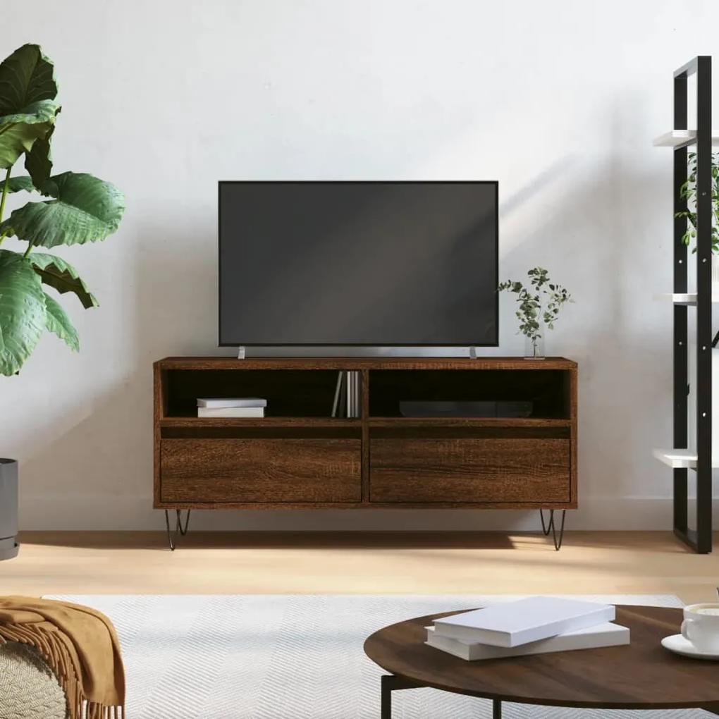 vidaXL TV skříňka 100 x 34,5 x 44,5 cm kompozitní dřevo [831239] Barva: hnědý dub