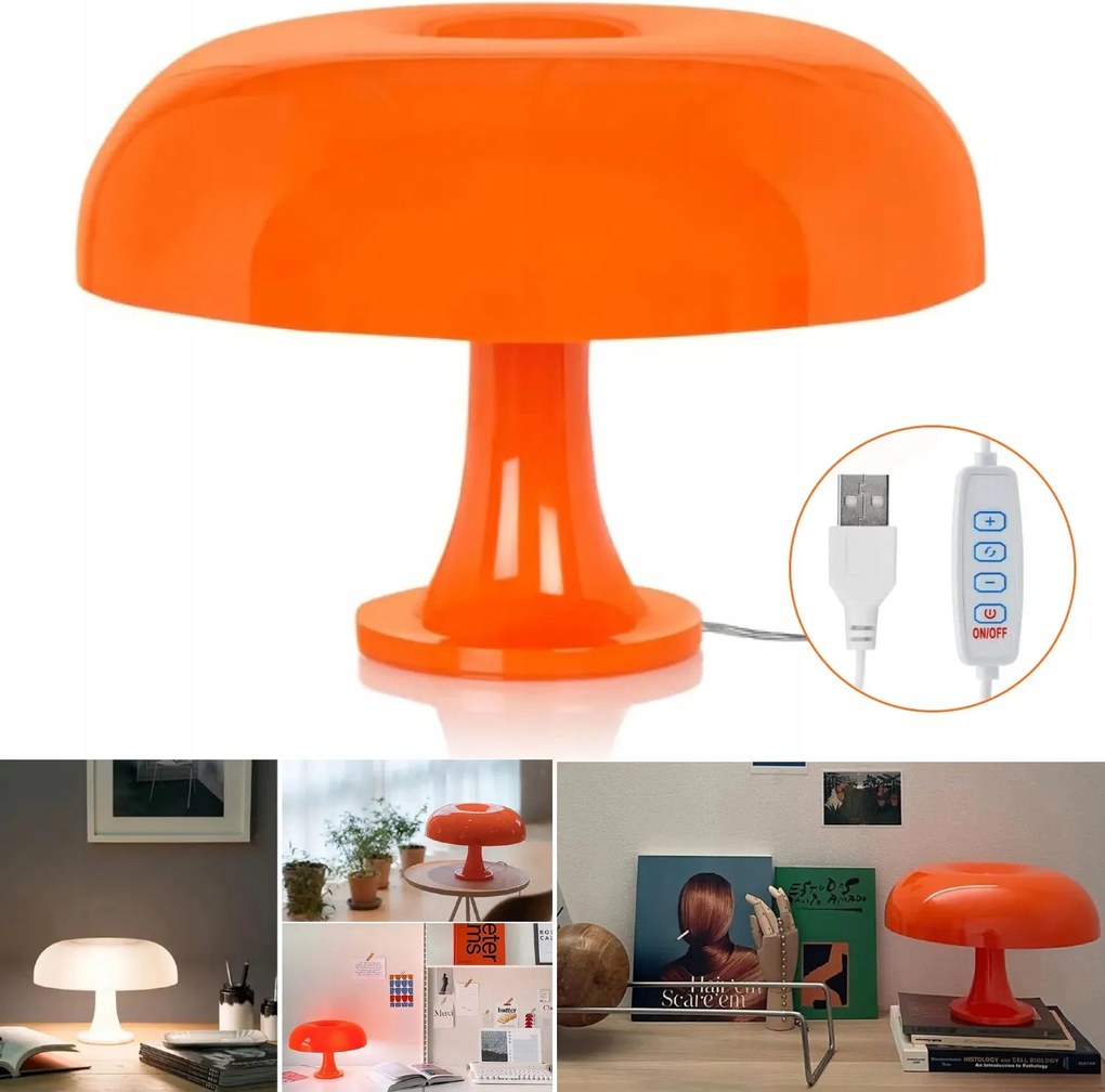 Stolní Led lampa Stolní lampa Usb Houba Lampička 3 Teplotami