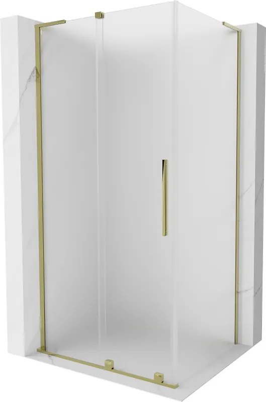 Mexen Velar L, sprchový kout s posuvnými dveřmi 120 x 90 cm, 8mm sklo námraza, zlatá lesklá, 871-120-090-33-50