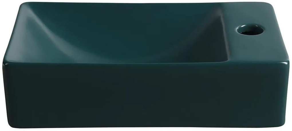 Sapho Sapho, MARGITHA keramické umyvadlo 38x22cm, otvor pro baterii vpravo, petrolejová, MGT38220