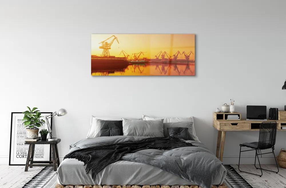 akrylový obraz Gdaňsku svítání 120x60 cm
