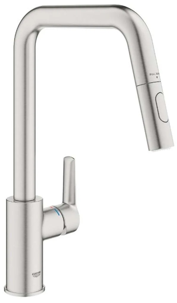 Grohe QuickFix Start - Dřezová baterie s výsuvnou sprškou, supersteel 30631DC0