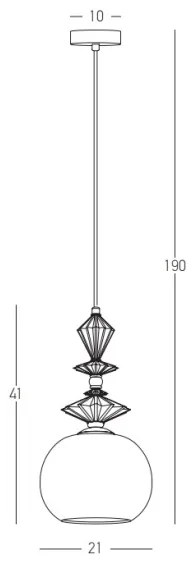 Zambelis 22079 - Lustr na lanku 1xE27/40W/230V