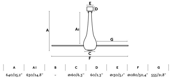 FARO 32003 - Stropní ventilátor ETERFAN černá/čirá pr. 128 cm + dálkové ovládání