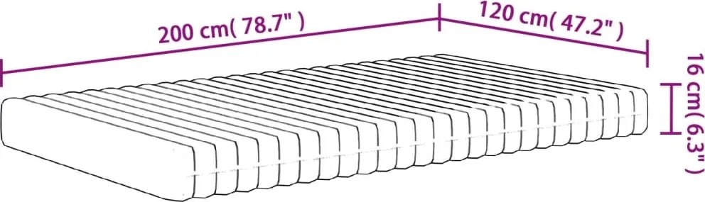 vidaXL Pěnová matrace středně měkká 120 x 200 cm [373047]