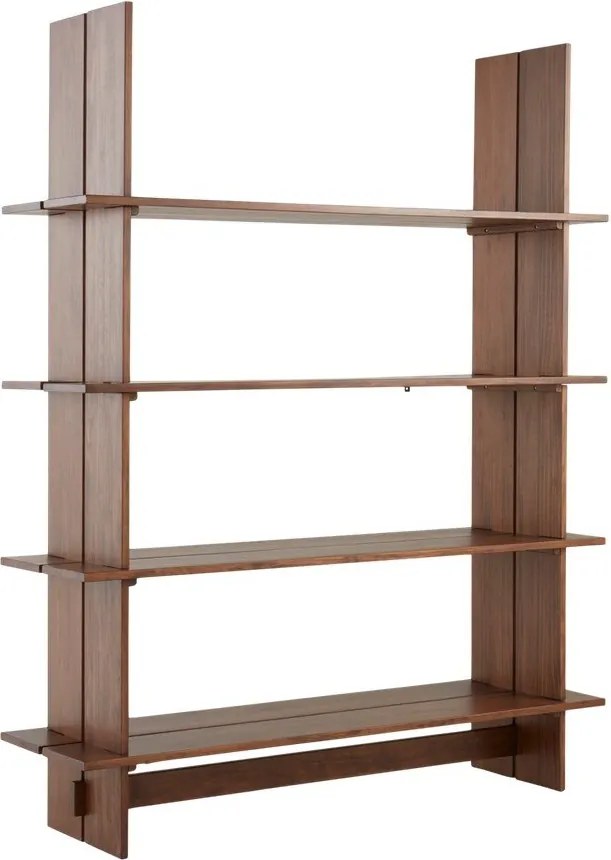 Regál z borovicového dřeva v tmavě přírodní barvě 140x180x40 cm Tottori – Jotex