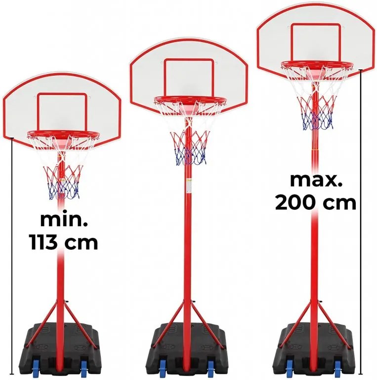 Infantastic 74237 Basketbalový koš s kolečky, nastavitelný 113 - 236 cm