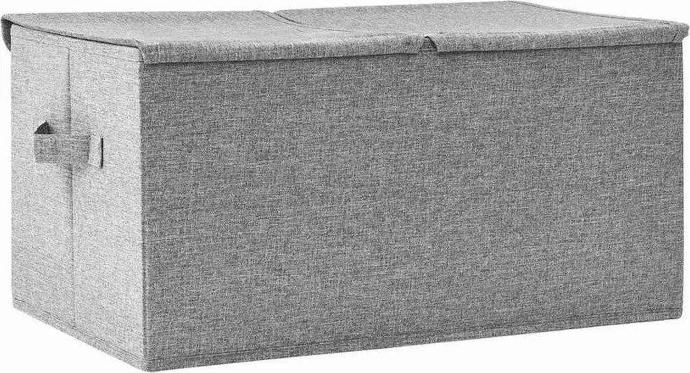 Úložný box textil 50 x 30 x 25 cm šedý 332914