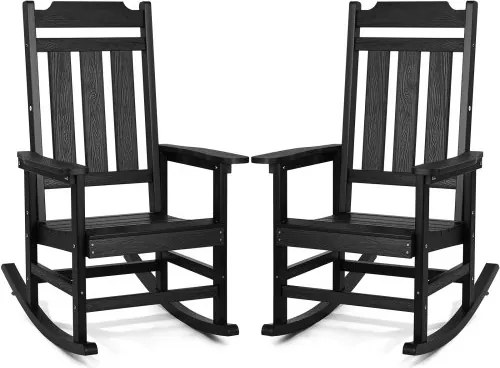 Veranda Rocker HIPS Venkovní houpací křeslo s vysokým opěradlem 2 ks 181,4 kg