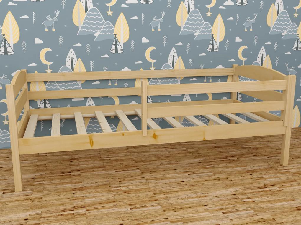 Vomaks Dětská postel DP 020 se zábranou Rozměr: 80 x 180 cm, Barva: surové dřevo