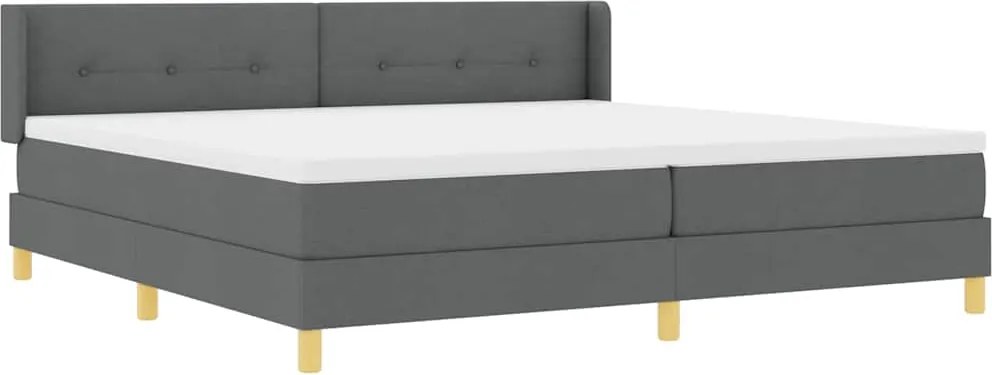 Postel s boxspringem s čelo Tmavě šedá 200 x 200 cm textil 3341315