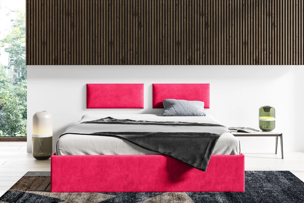 Eka Čalouněná postel Lucy - 140x200 cm Barva látky Trinity: Béžová (Trinity 2304), Úložný prostor: Bez úložného prostoru