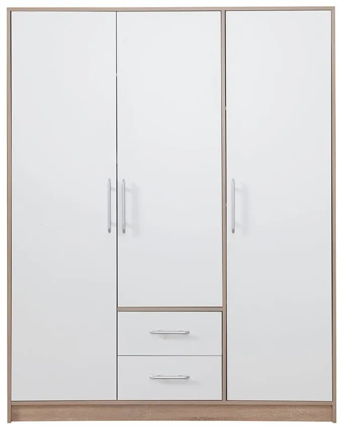 Šatní skříň SMART II 150 bez zrcadla dub sonoma + bílý lux