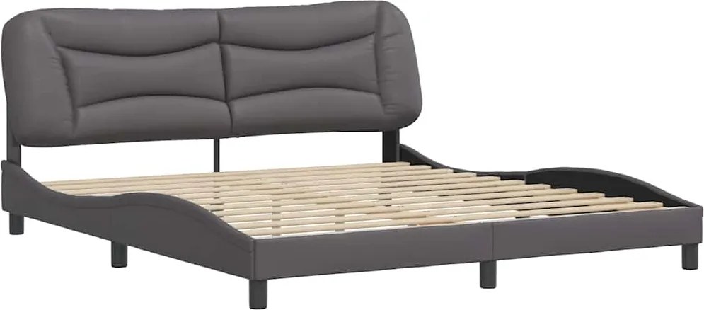 Rám postele bez matrace Hvar šedý 180x200 cm umělá kůže 3208019