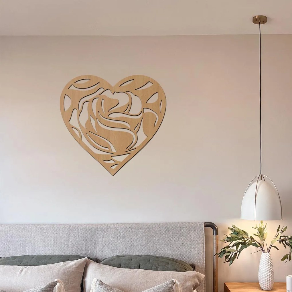 dřevo života Dřevěné srdce - LOVE Barevný vzor: Buk, Rozměry (cm): 60x57