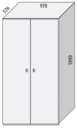 Domestav - DOMINO Skříň dvířková hloubka 576 buk cink,  olejovaný