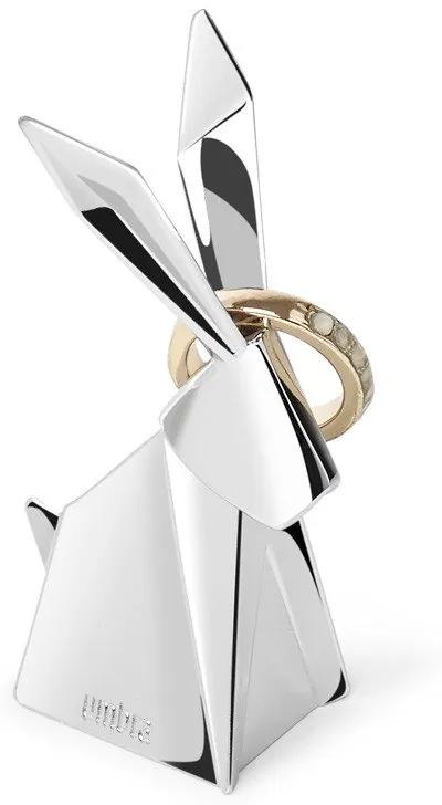 Umbra, Šperkovnice ve tvaru králíčka Origami Animal | lesklá stříbrná