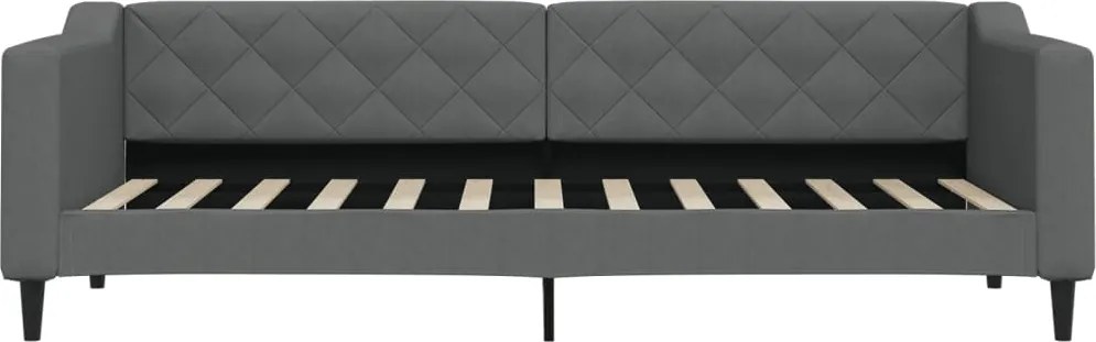 Válenda s přistýlkou a zásuvkami tmavě šedá 80 x 200 cm textil 3197458