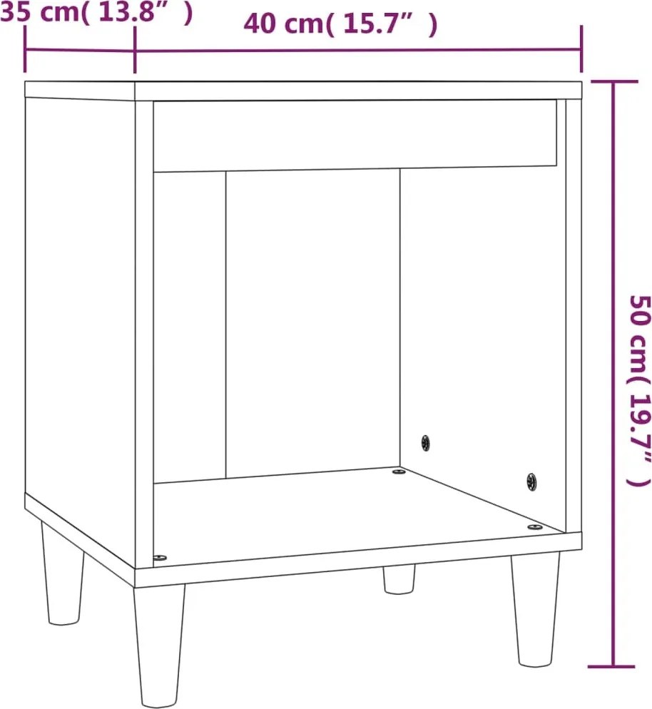 vidaXL Noční stolky 2 ks 40x35x50 cm [821859] Barva: Černá