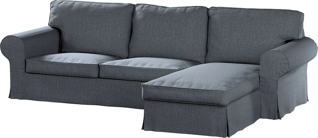 Potah na pohovku IKEA Ektorp 2-místná s lenoškou barva šedá látka pletený vzor