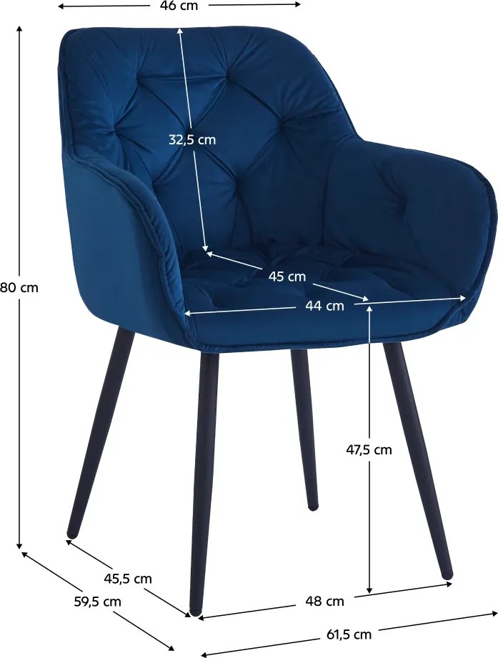 Kondela Designové křeslo, modrá Velvet látka, FEDRIS 2 NEW