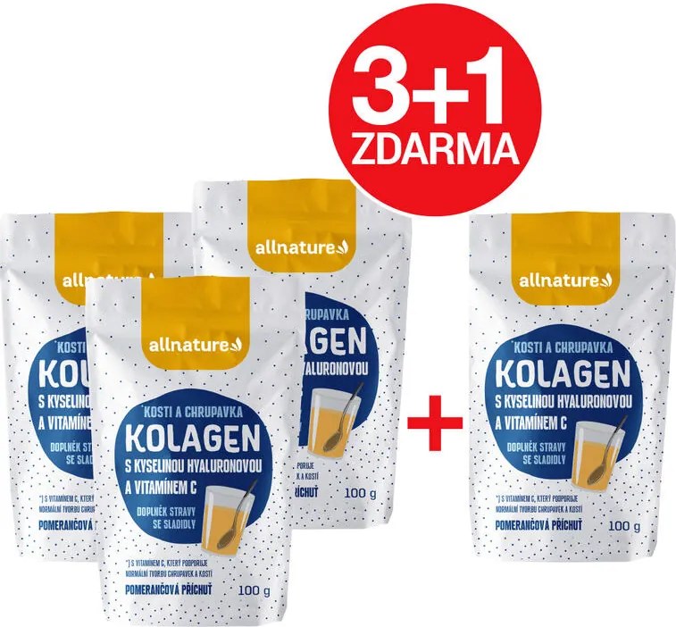 Kolagen s kyselinou hyaluronovou a vitamínem C 3 +1 ZDARMA