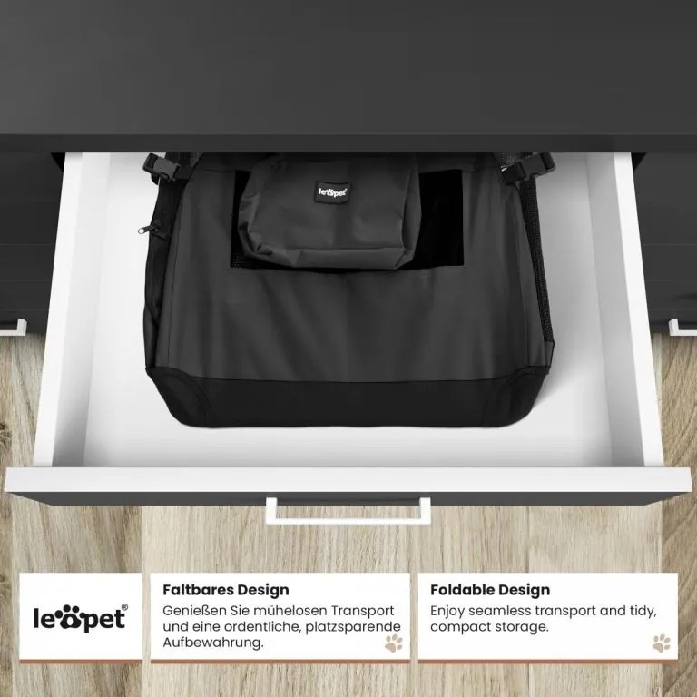 Leopet Přepravní box pro psy XXL, 91 x 63 x 63 cm, černý