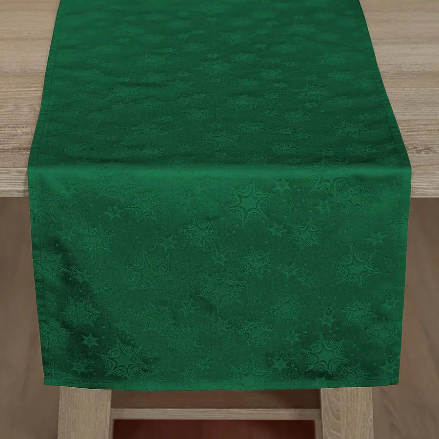 Ubrus Veba GARBO Velké vánoční hvězdy zelená Velikost: 40x180 cm