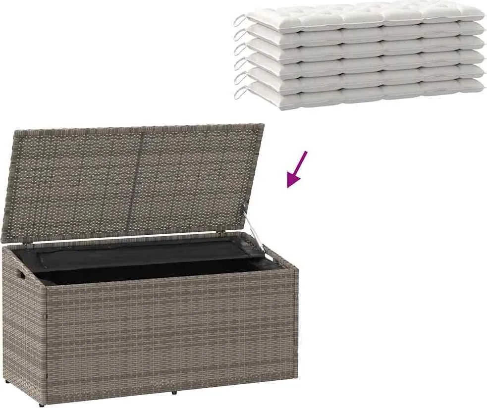 vidaXL Zahradní úložný box 110 x 50 x 58 cm polyratan [4104069] Barva: Béžová