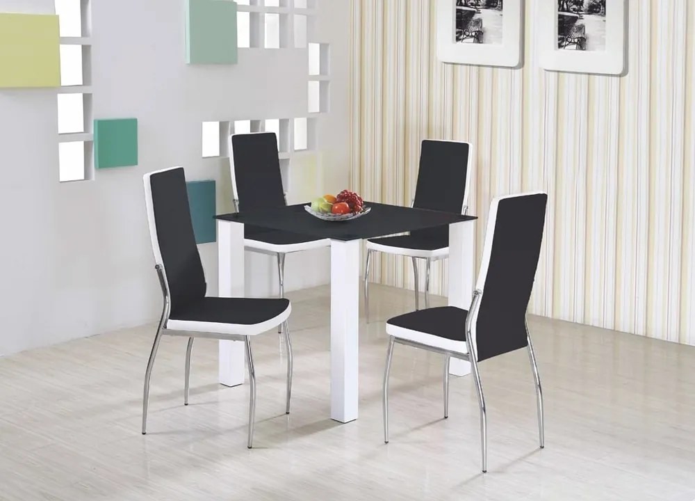 Halmar Jídelní stůl MERLOT, čtvercový, bílý/černý