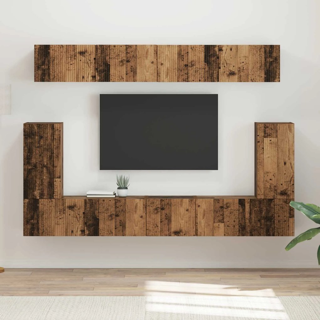 Sestava TV skříněk 5 ks Staré dřevo Kompozitní dřevo 3409094
