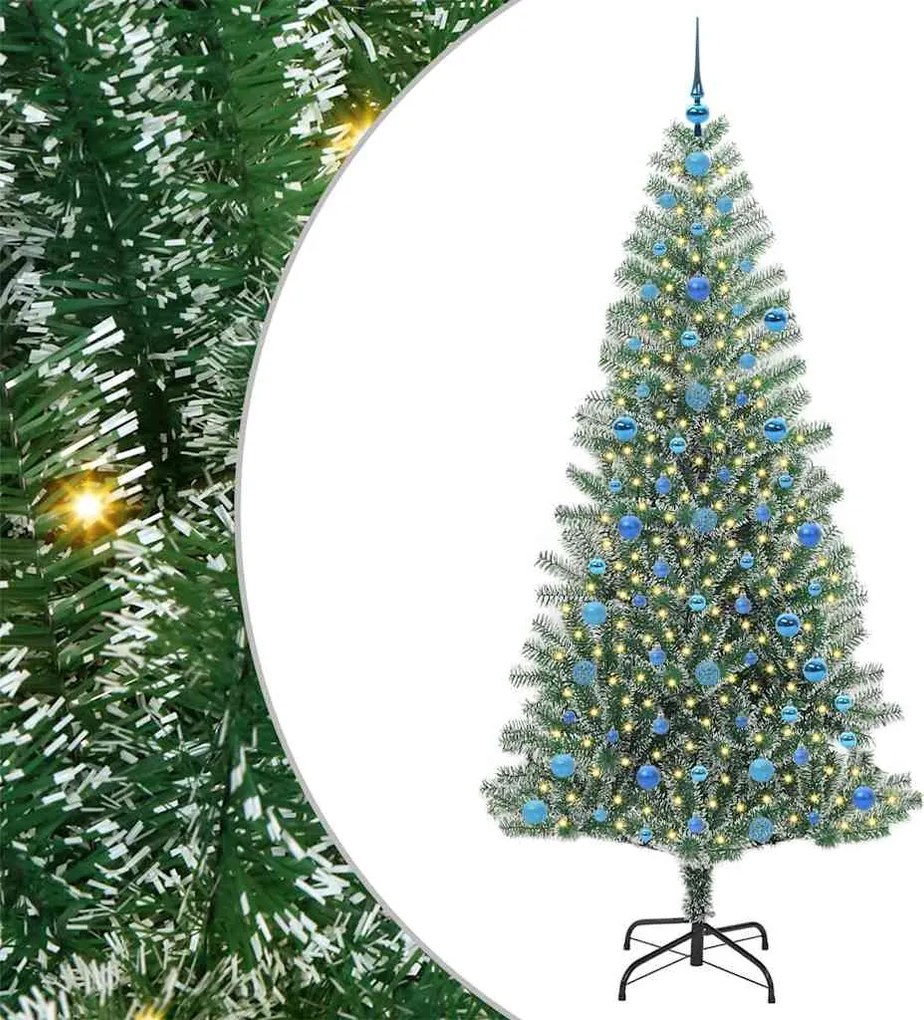Umělý vánoční stromeček se sněhem a LED osvětlením 210 cm 3396831