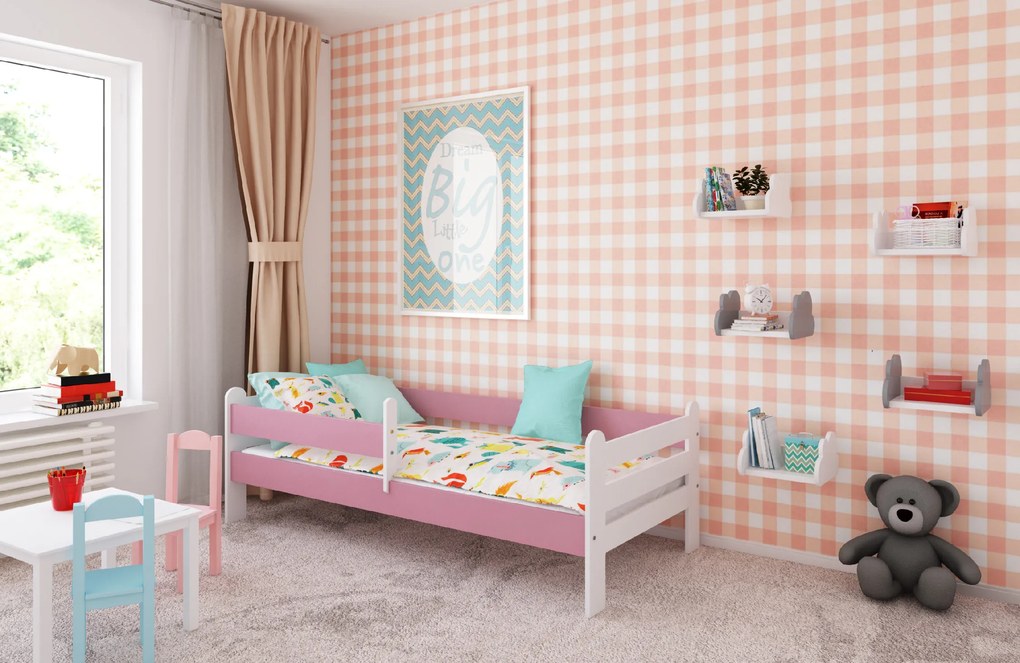 BabyBeds Dětská postel RYSIO Velikost postele: 160x80 cm, Barevné provedení: Modrá, Úložný prostor: Ne, bez úložného prostoru Bílá