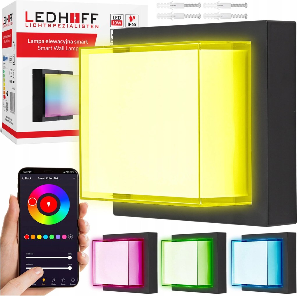 Venkovní Led nástěnné svítidlo do domu Fasádní nástěnná lampa Smart Rgb