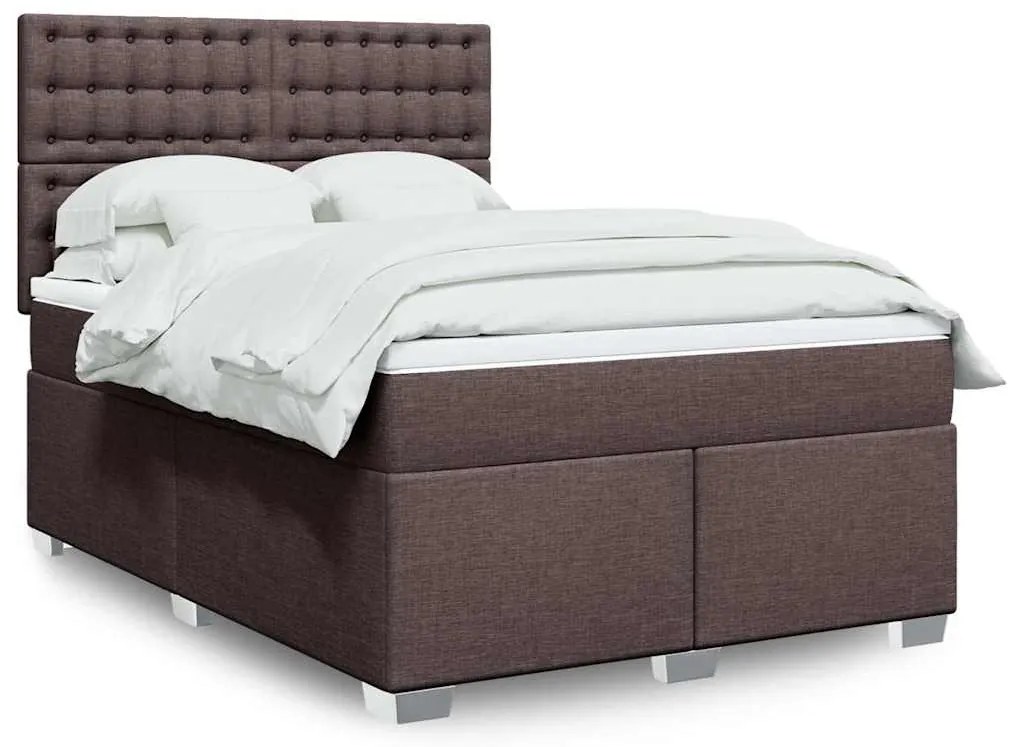 Box spring postel s matrací tmavě hnědá 140x190 cm textil 3290500