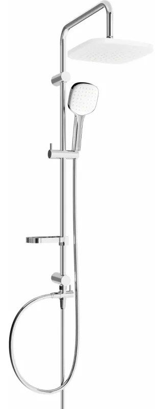 Mexen - X33 Sprchový set s horní hlavicí 23x23cm, chromová- bílá, 798333391-02