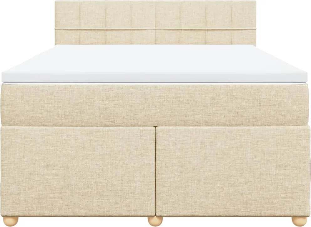 Box spring postel s matrací krémová 140x200 cm textil 3286708