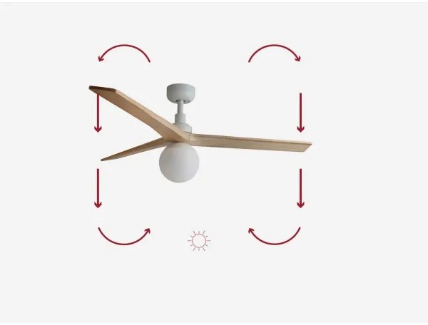 FARO 34280-11L - Stropní ventilátor KLIM M 1xE27/15W/230V borovice/bílá + DO